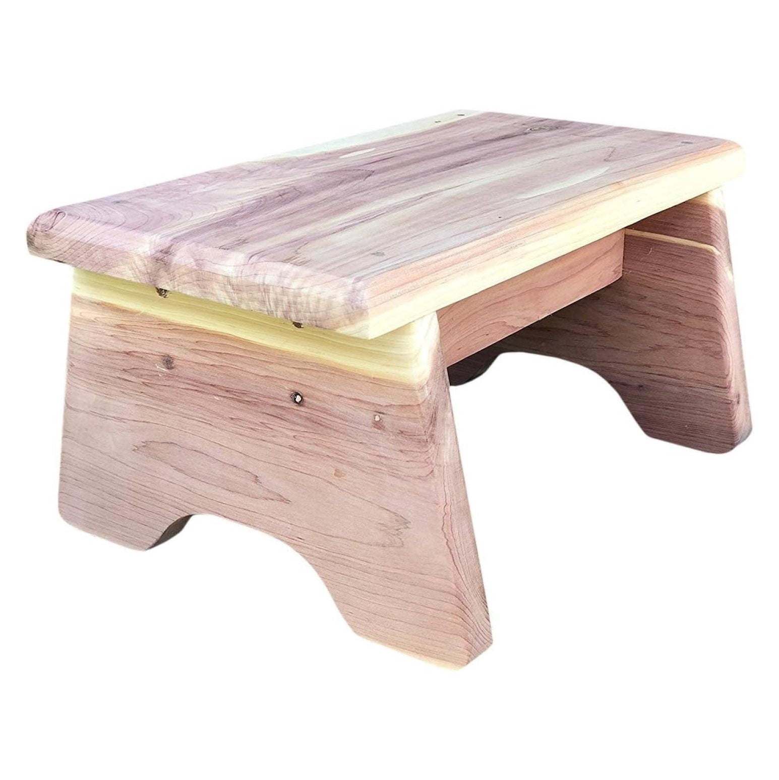 Cedar One Step Stool (Curved Style), Brown - Walmart.com