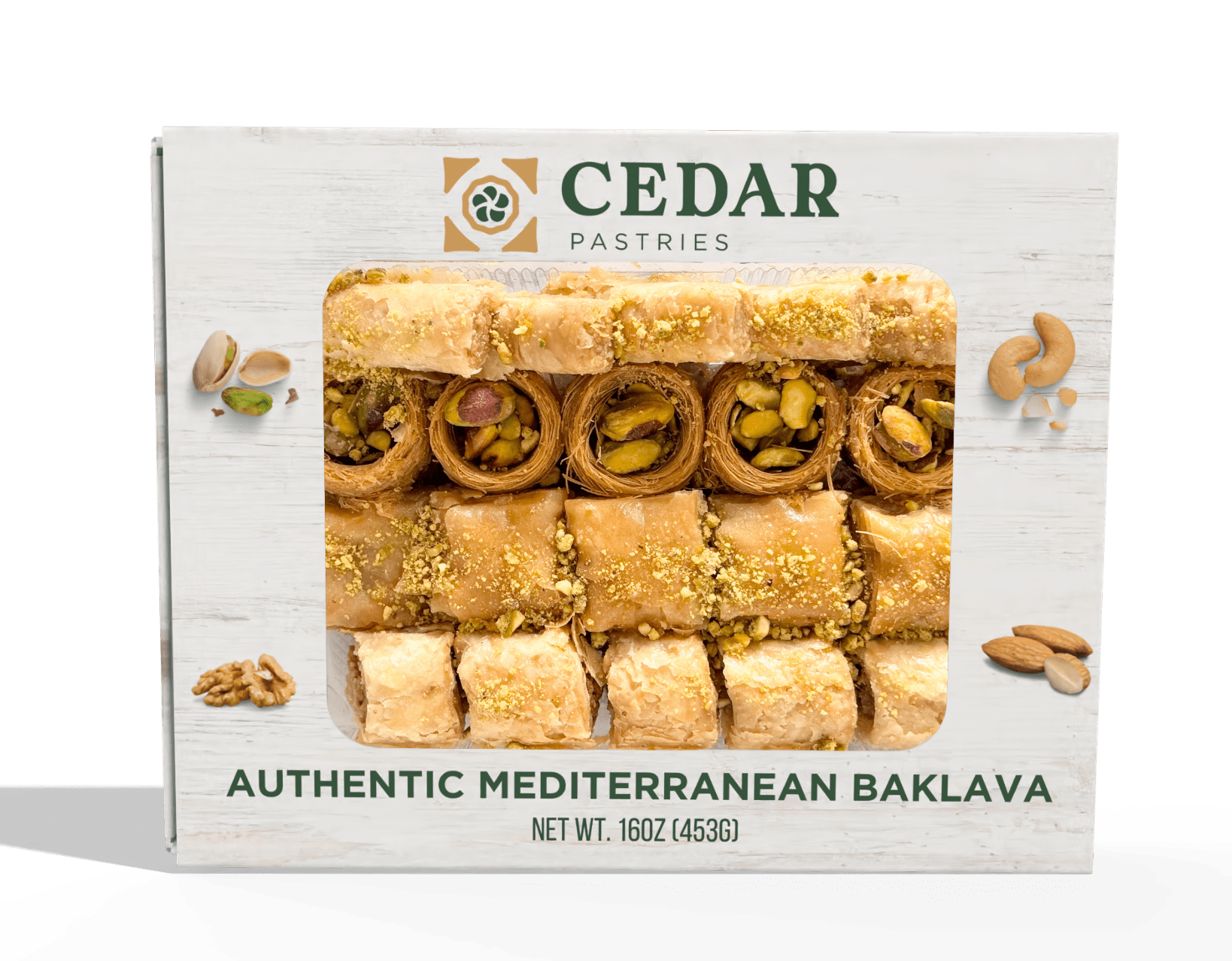 Cedar Pastries Baklava Assortment, 19 Pieces, Flaky Filo, Kosher and ...