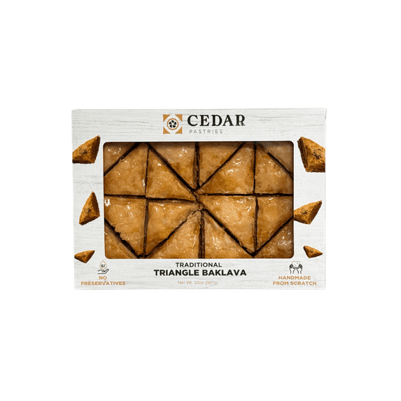Cedar Pastries Traditional Baklava Triangles, 16 Pieces, Phyllo Pastry ...
