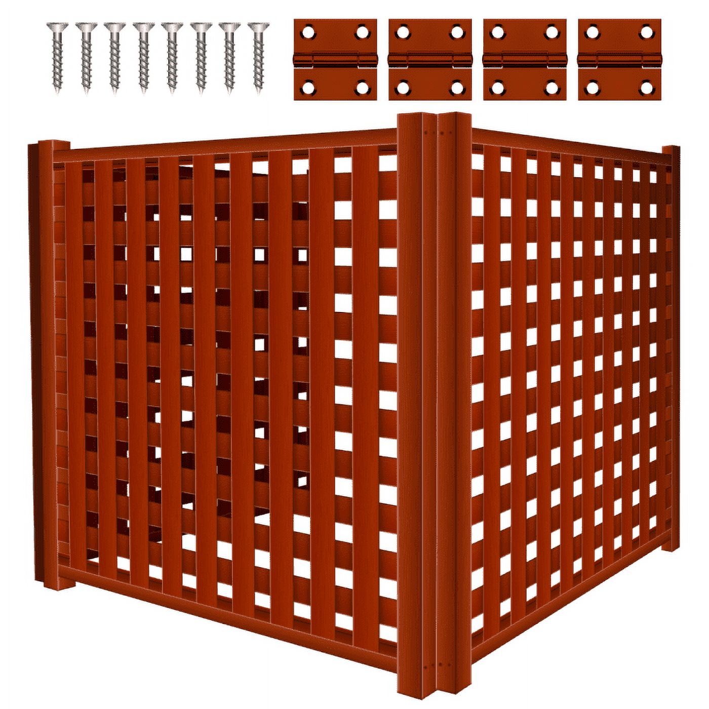 Cedar Privacy Air Conditioner Fence, 3 Panels Outside Wood Privacy ...