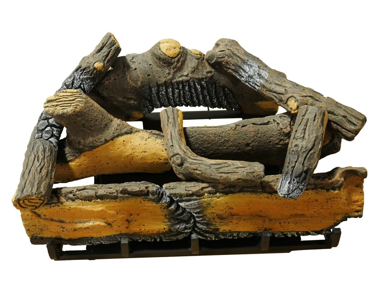Cedar Ridge Hearth 24” Decorative Realistic Fireplace Ceramic Wood Log ...