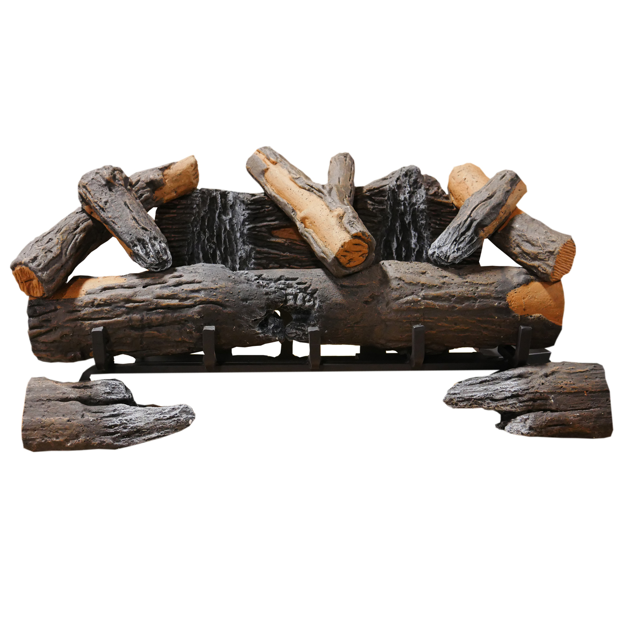 Cedar Ridge Hearth 24” Decorative Realistic Fireplace Ceramic Wood Log ...