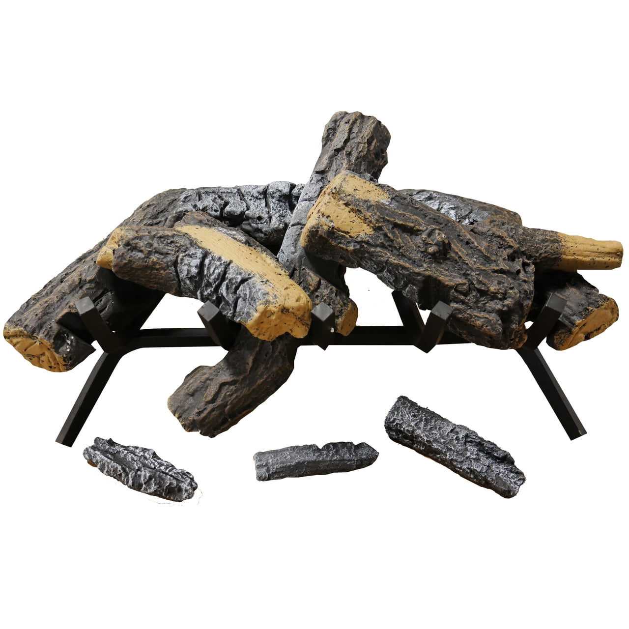Cedar Ridge Hearth 24” Decorative Realistic Fireplace Ceramic Wood Log ...