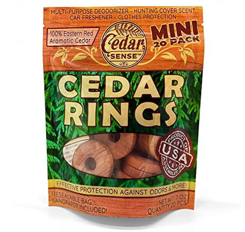 Cedar Rings - 20 Pack - Cedar Sense - Cedar Blocks for Clothes Storage ...