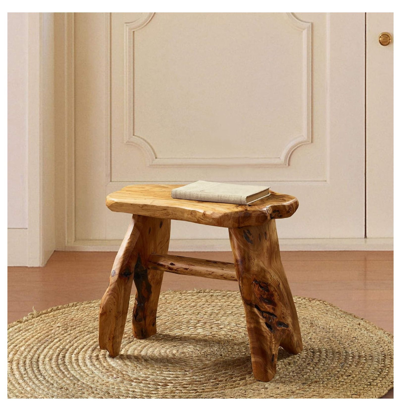 Cedar Roots Stool Naturally Shaped A-Leg, Medium, 15" x 12" x 13.8" H ...