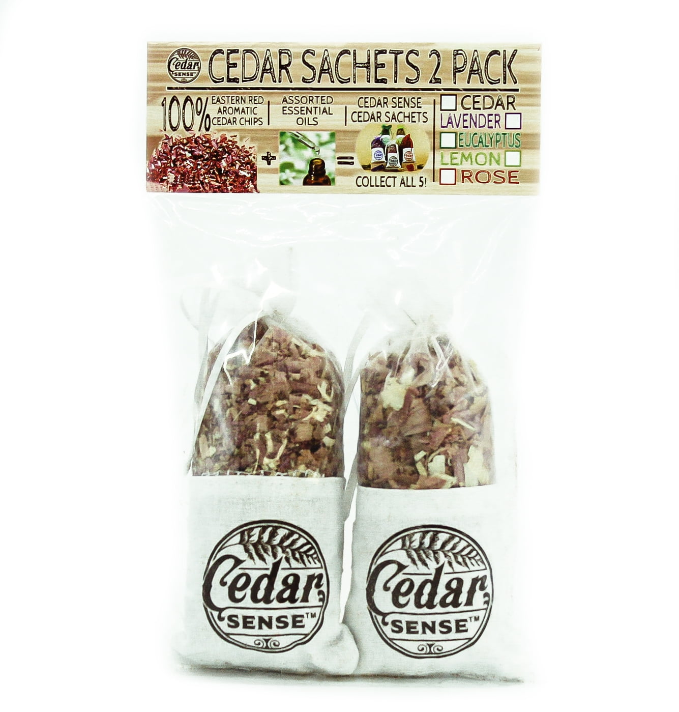 Cedar Sachets - 2 Pack - Cedar Sense - Cedar Scent for Closets ...