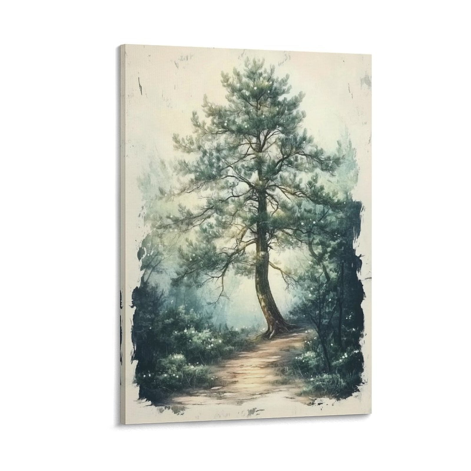 Cedar Tree Artwork Art Poster Canvas Painting Decor Wall Print Photo ...