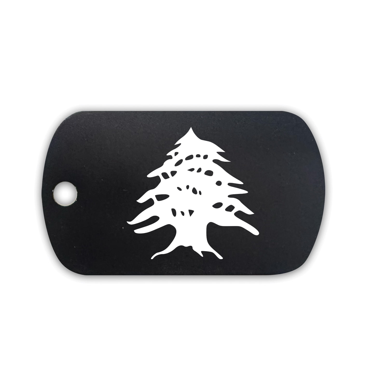 Cedar Tree GI Dog Tag Aluminum Keychain lebanon lebanese - Black ...