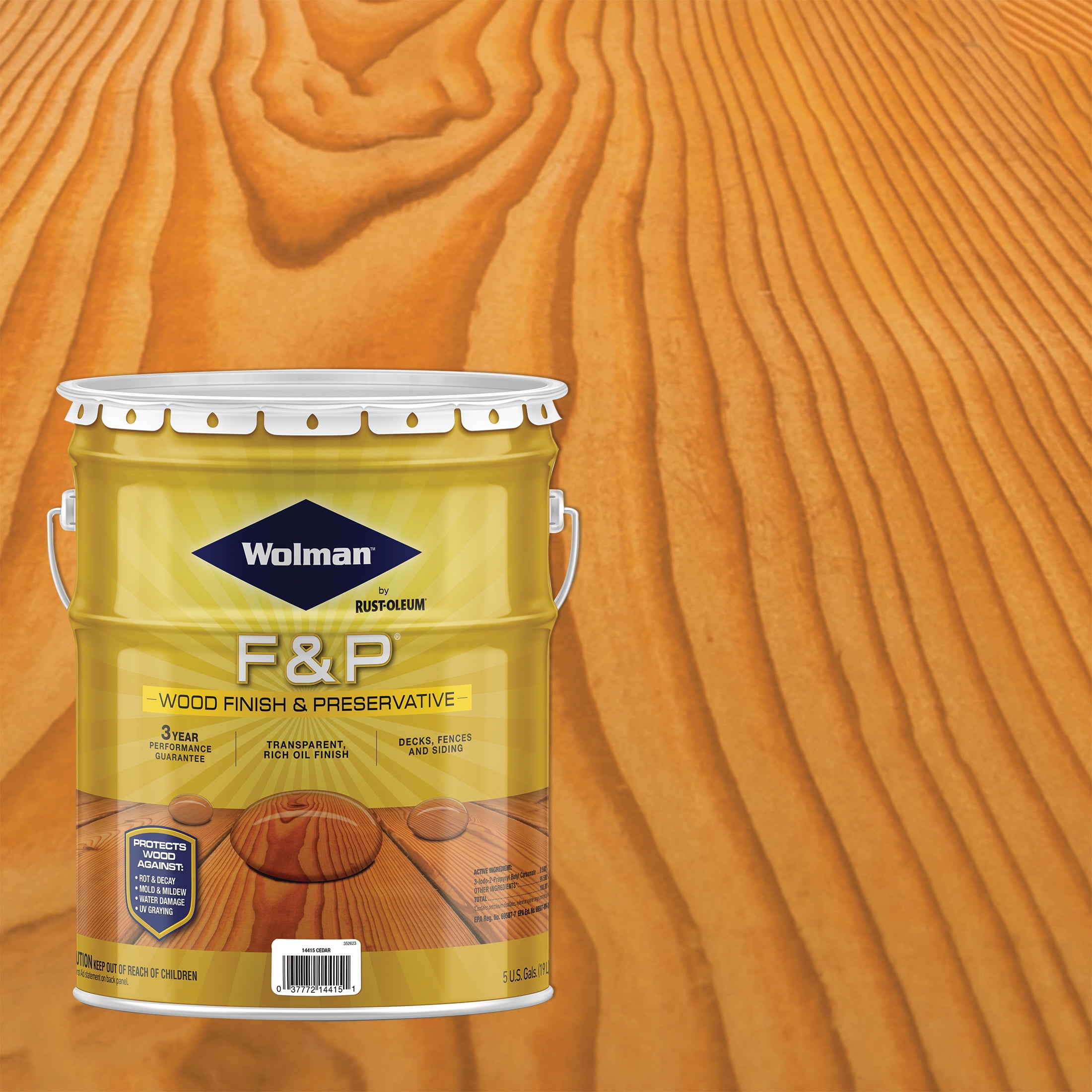 Cedar, Wolman F&P Exterior Wood Finish and Preservative Stain- 5 Gallon ...