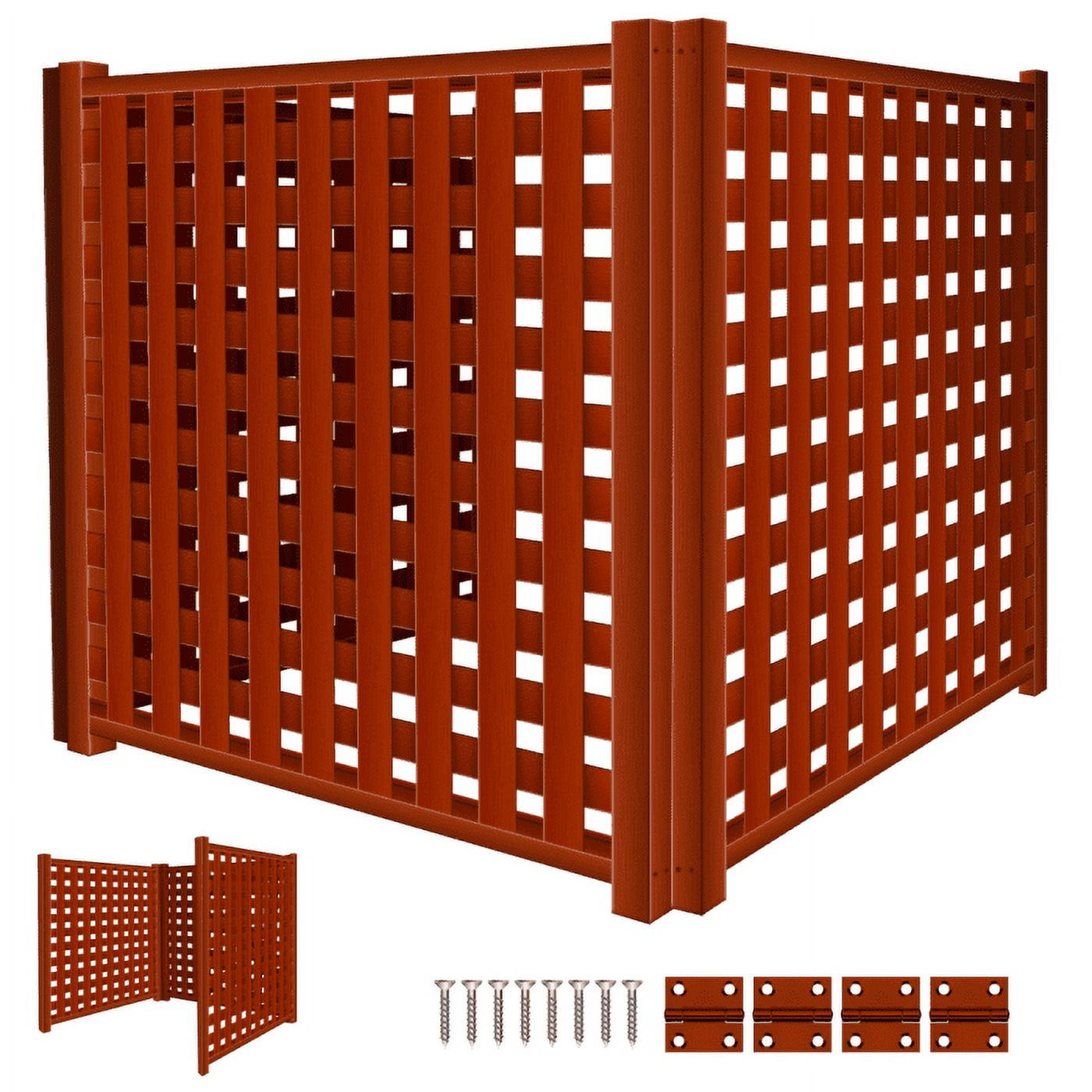 Cedar Wood Privacy Fence, Air Conditioner Shield, Pest-Resistant Trash ...