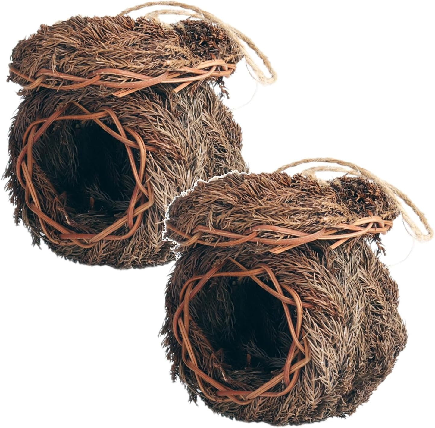 Cedar Woven Hummingbird House, Natural Wood Woven Hanging Bird Nest ...