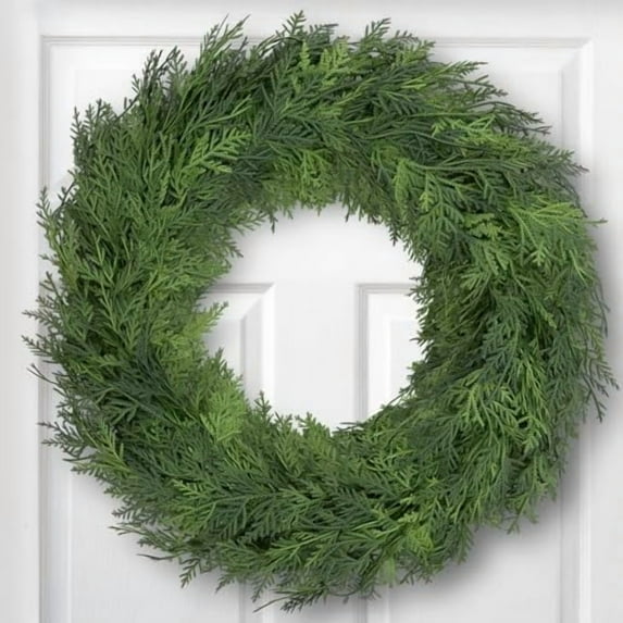 Cedar Wreaths for Front Door Christmas - Wreath 20 Inch Real Touch ...