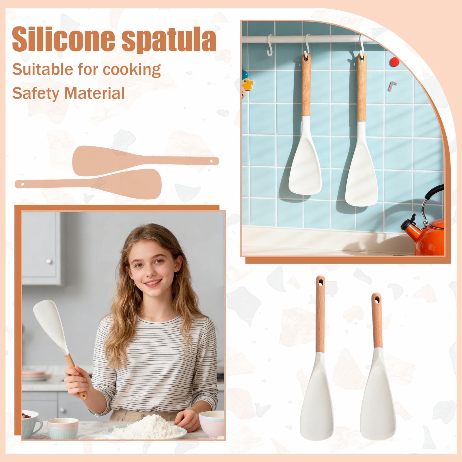 Cedar and Ash Silicone Spatula Spoon – Multifunction 3-in-1 Utensil ...