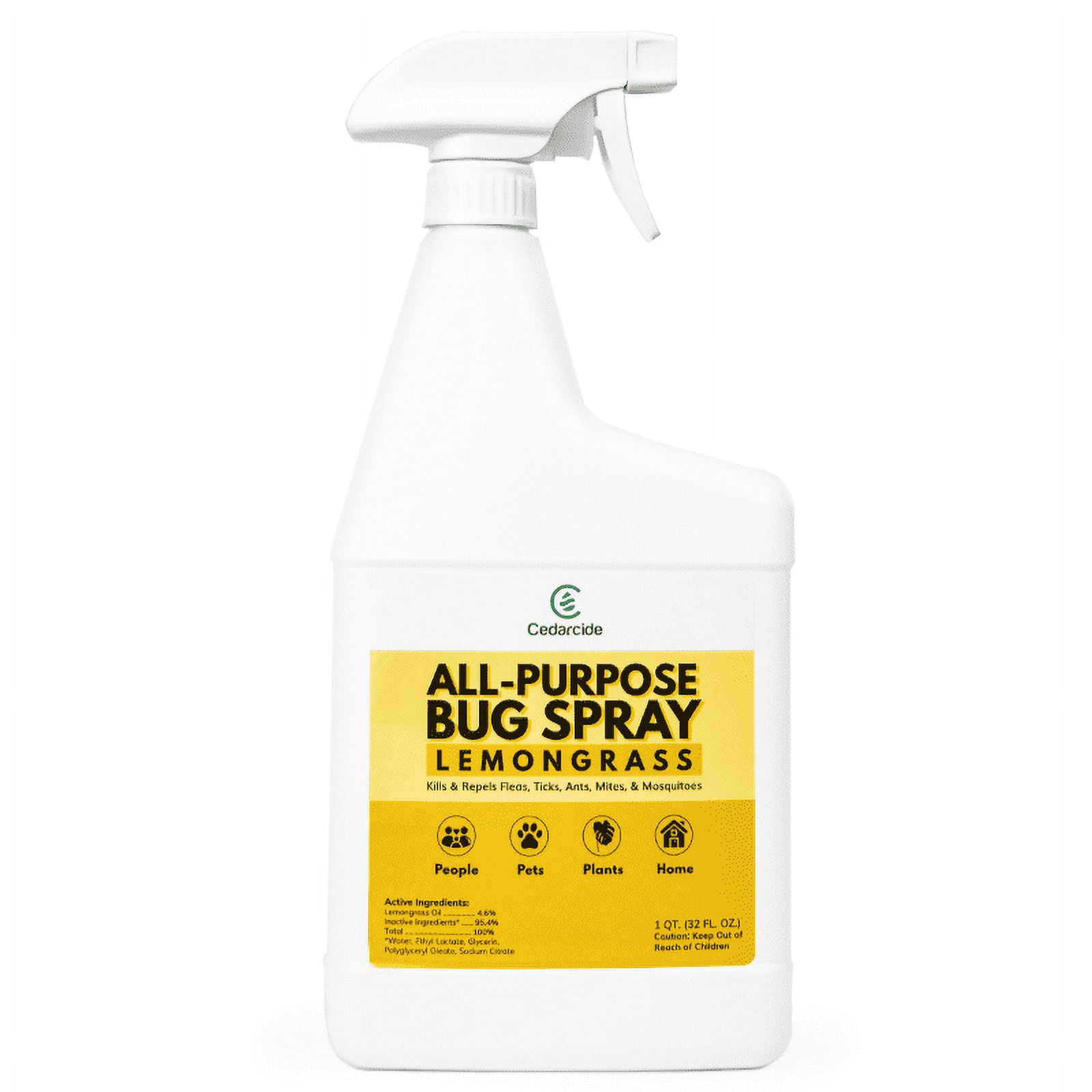 Cedarcide All-Purpose Bug Spray - Lemongrass (Quart) | Insect Repellent ...