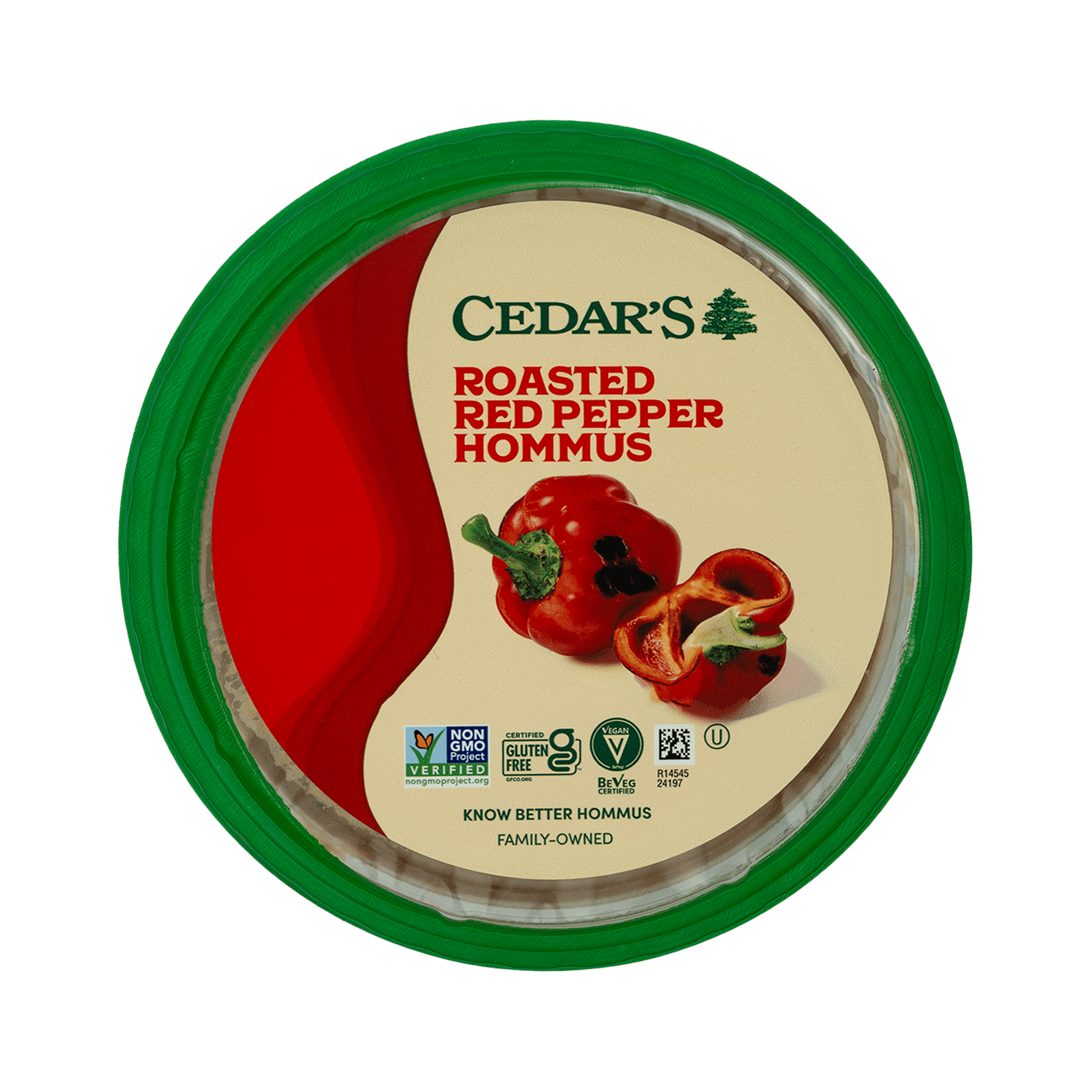 Cedars Roasted Red Pepper Hommus, 8 oz, Gluten Free, Plastic Bowl ...