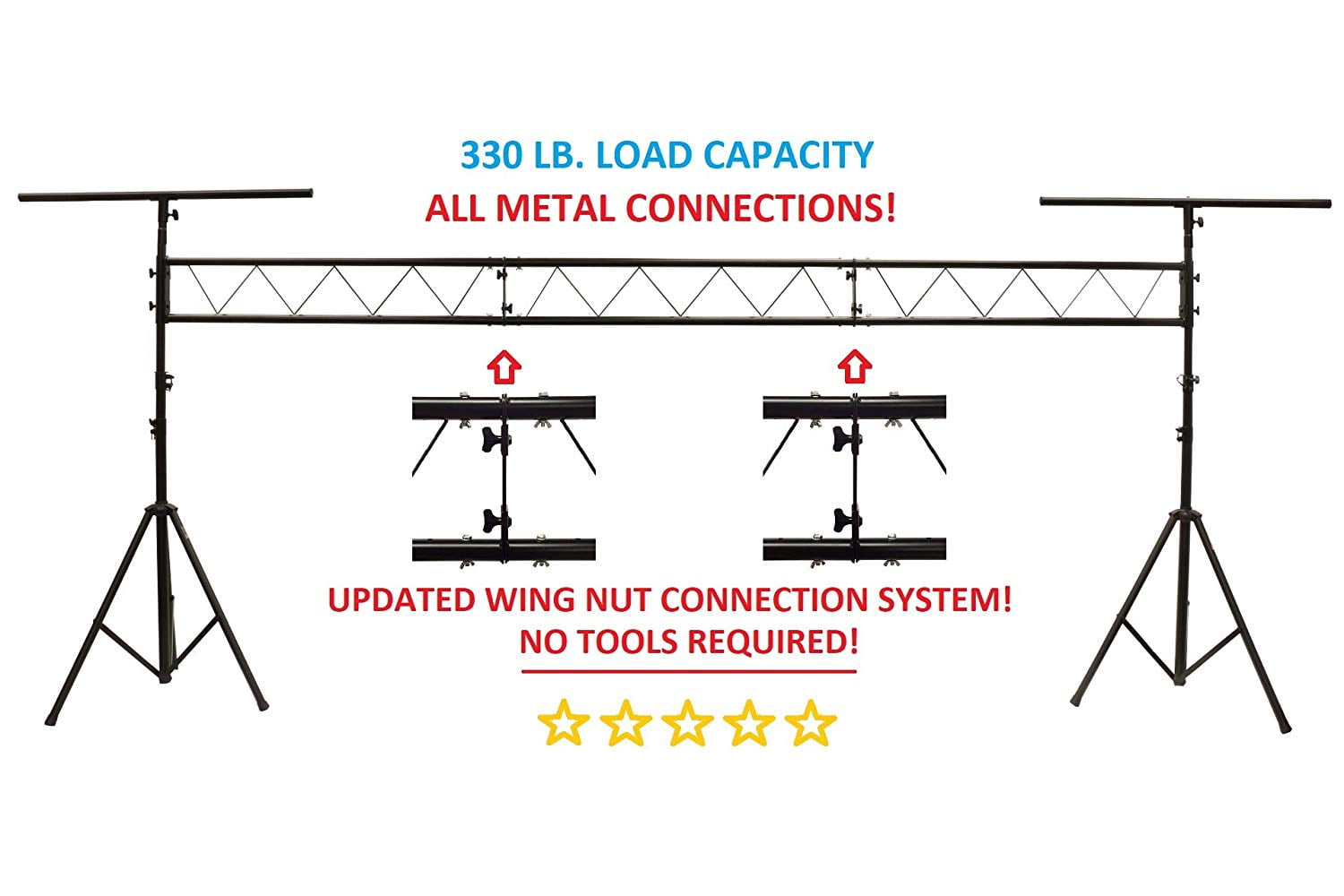CedarsLink 15FT DJ Lighting Truss/Stand Set-Up Equipment with T-Bar ...