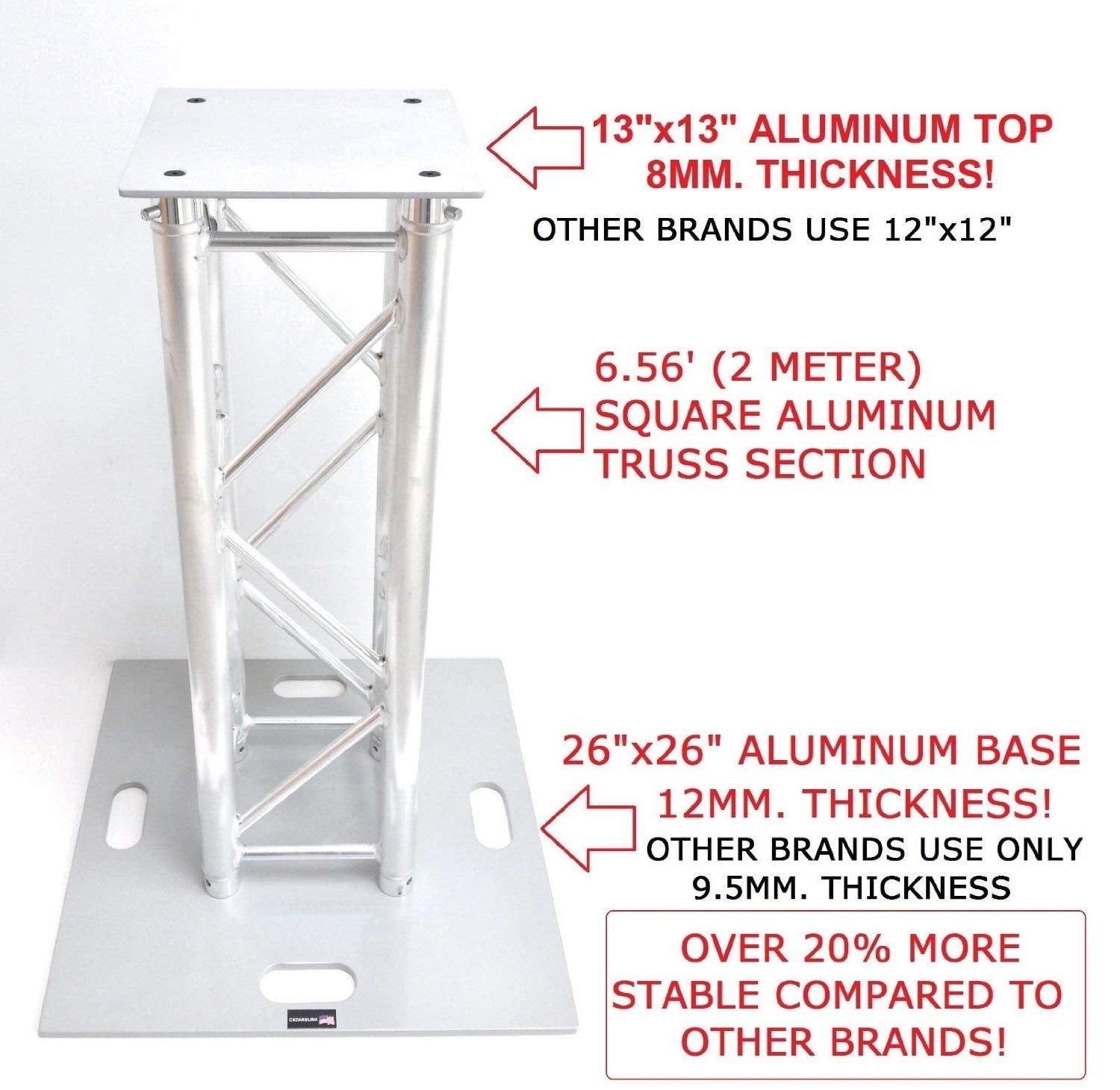 CedarsLink 6.56 FT 2 Meter Aluminum Stage/Club DJ Lighting Truss Tower ...