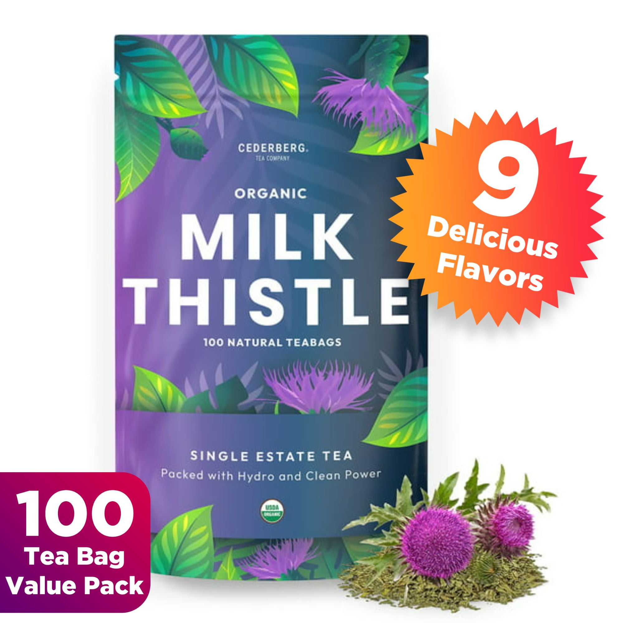 Cederberg Tea Company Organic Milk Thistle Tea Bags -100 | Caffeine ...