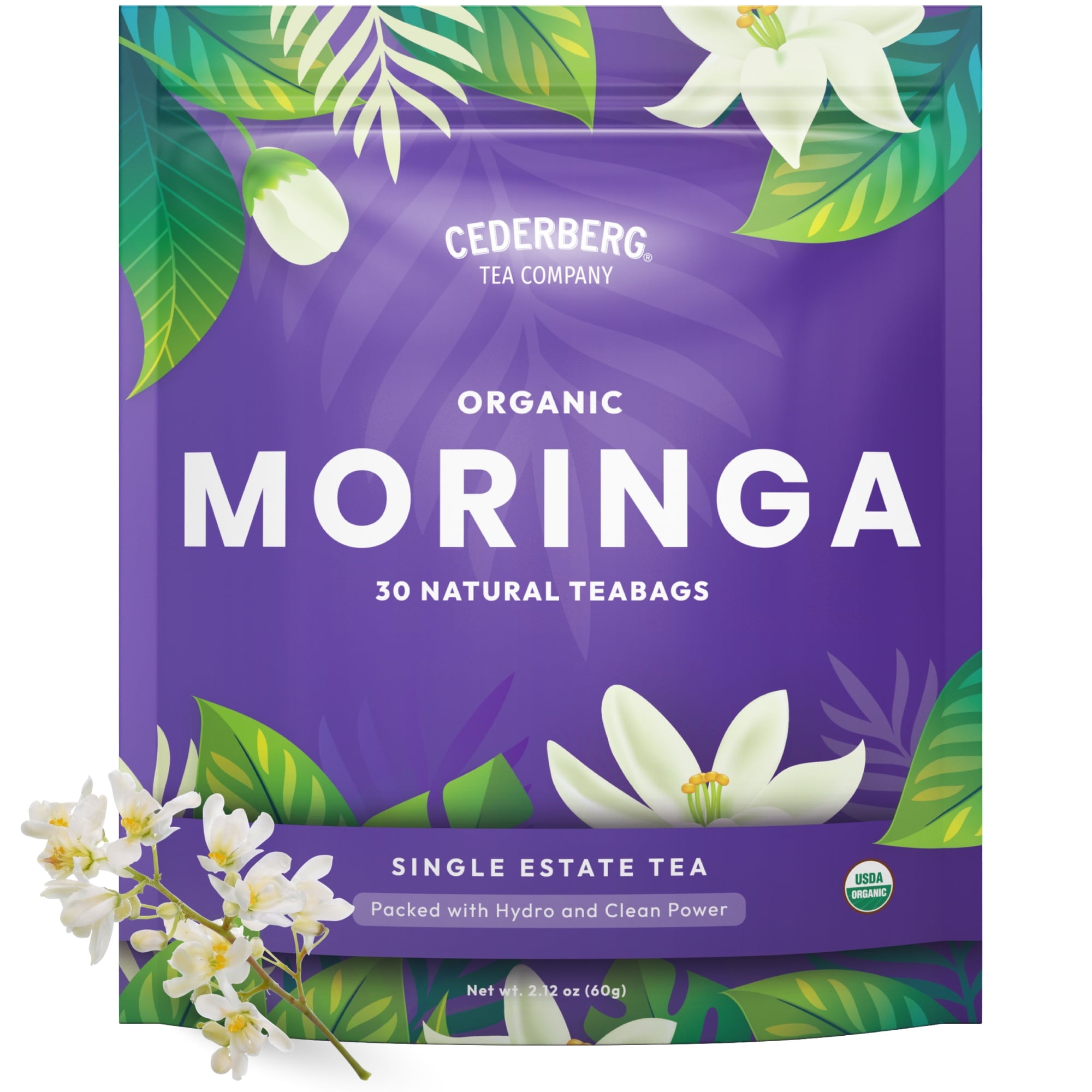 Cederberg Tea Company Organic Moringa Tea Bags – 30 Count | Caffeine ...