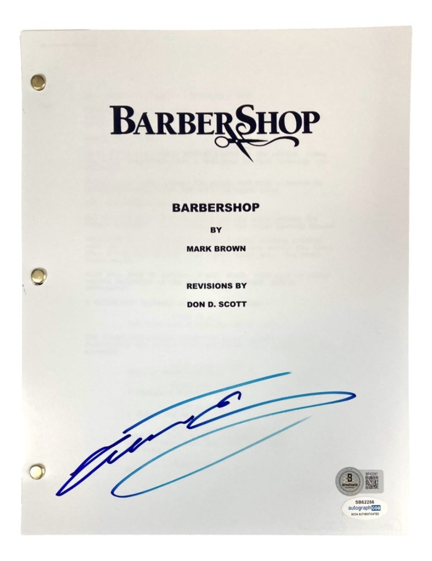 Cedric The Entertainer Signed Barber Shop Full Movie Script BAS ...