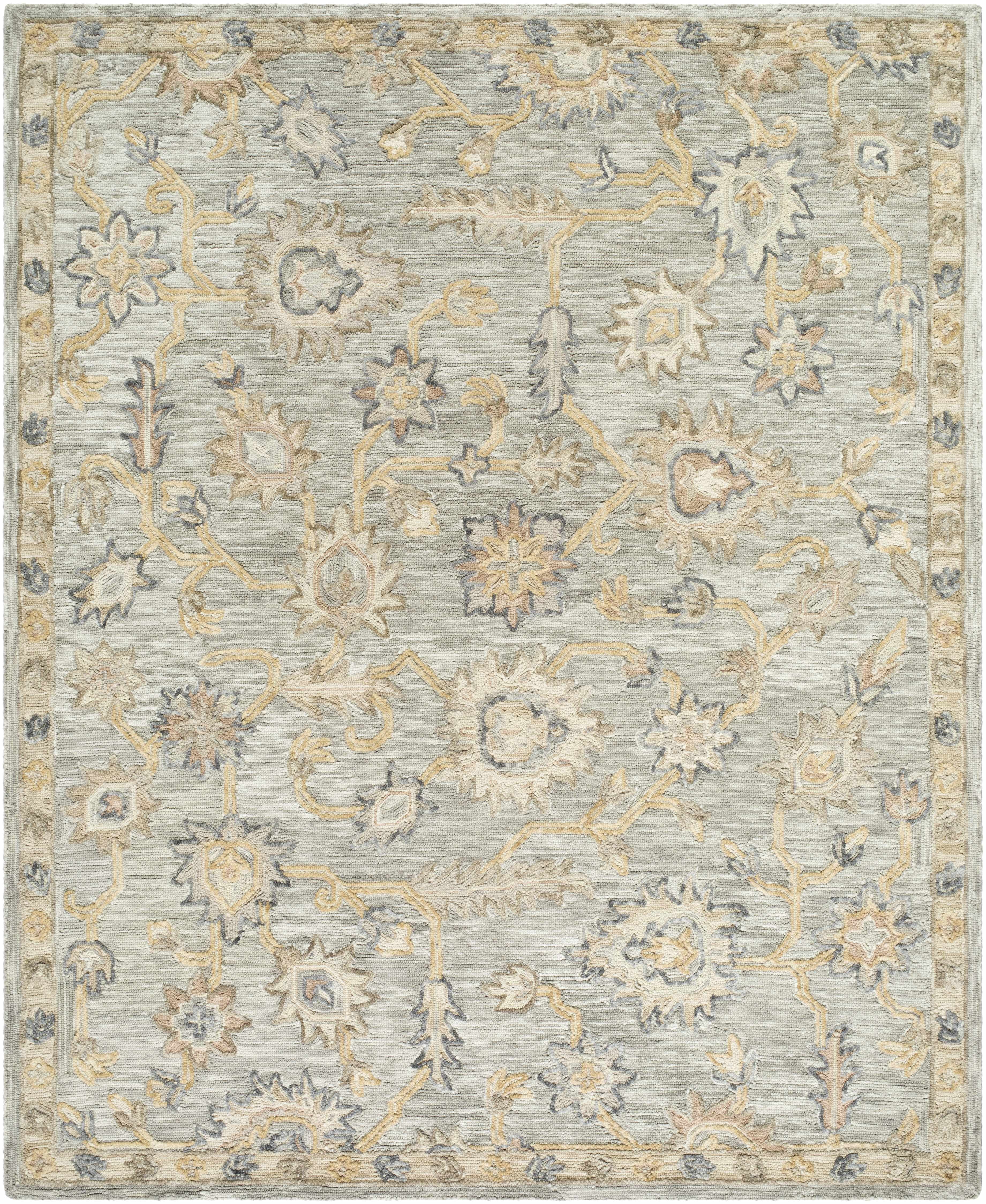 BoutiqueRugs Cedric Traditional Area Rug - Light Silver, Off White ...