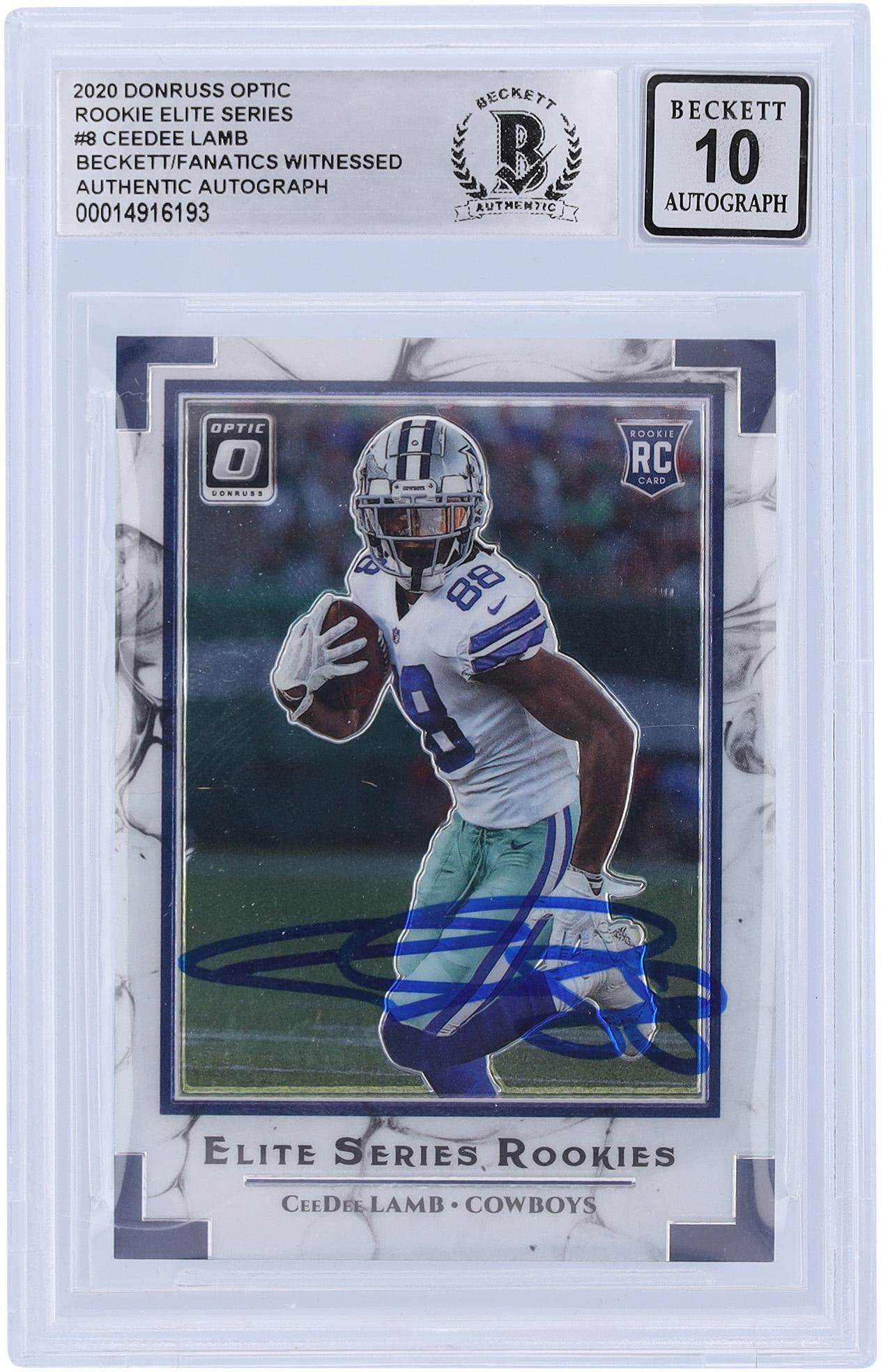 CeeDee Lamb Dallas Cowboys Autographed 2020 Panini Donruss Optic Elite ...