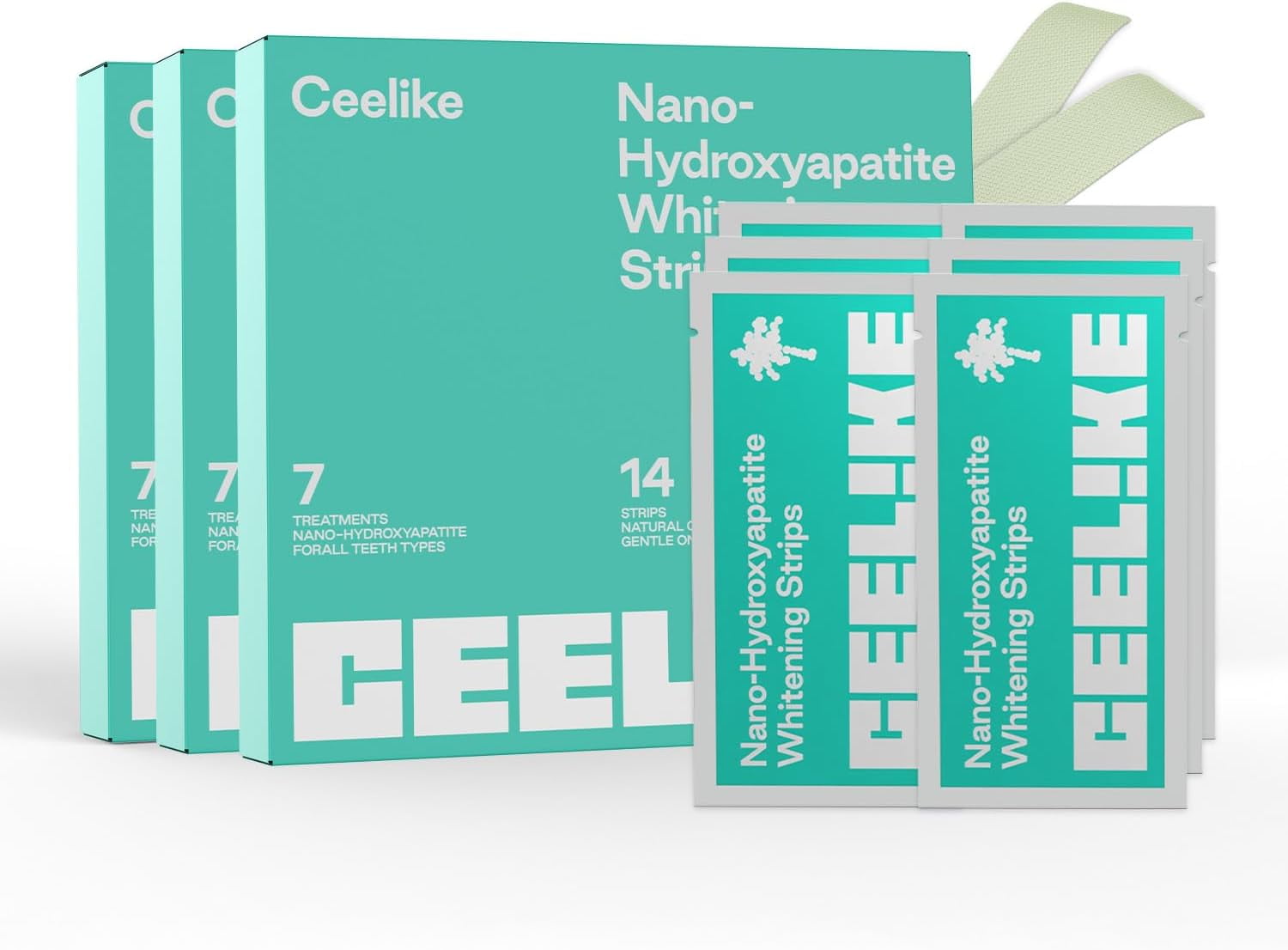 Ceelike Teeth Whitening Strips – 3 Boxes, Enamel Safe, Antibacterial Whitening Strips for a ...