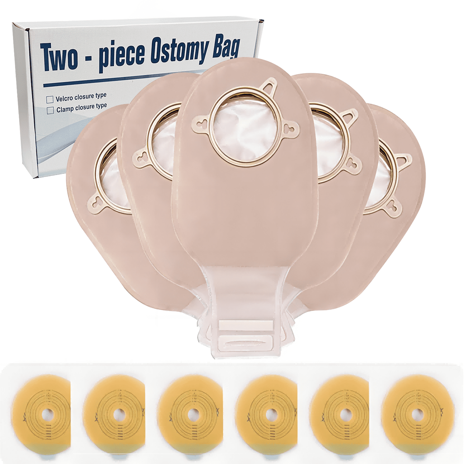 Ceeport 21 PCS Ostomy Supplies Colostomy Bags Two Piece Drainable ...