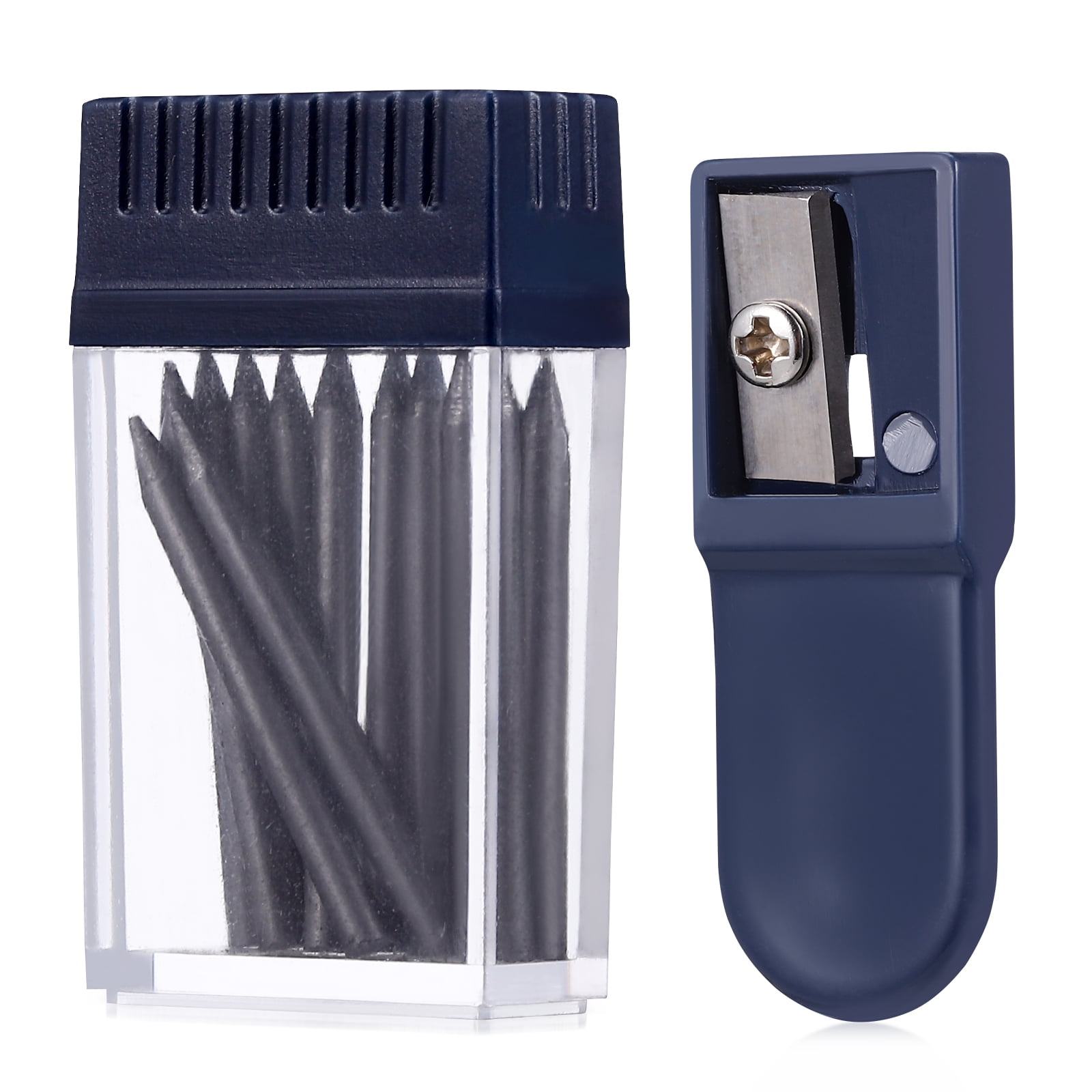 Ceiather 1 Set 2mm Compass Core Replacement Pencil Lead Stationery with Pencil Sharpener for ...