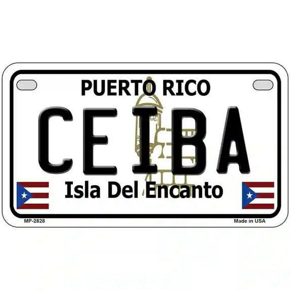 Ceiba Puerto Rico Metal Novelty License Plate 7" x 4" Motorcycle ...