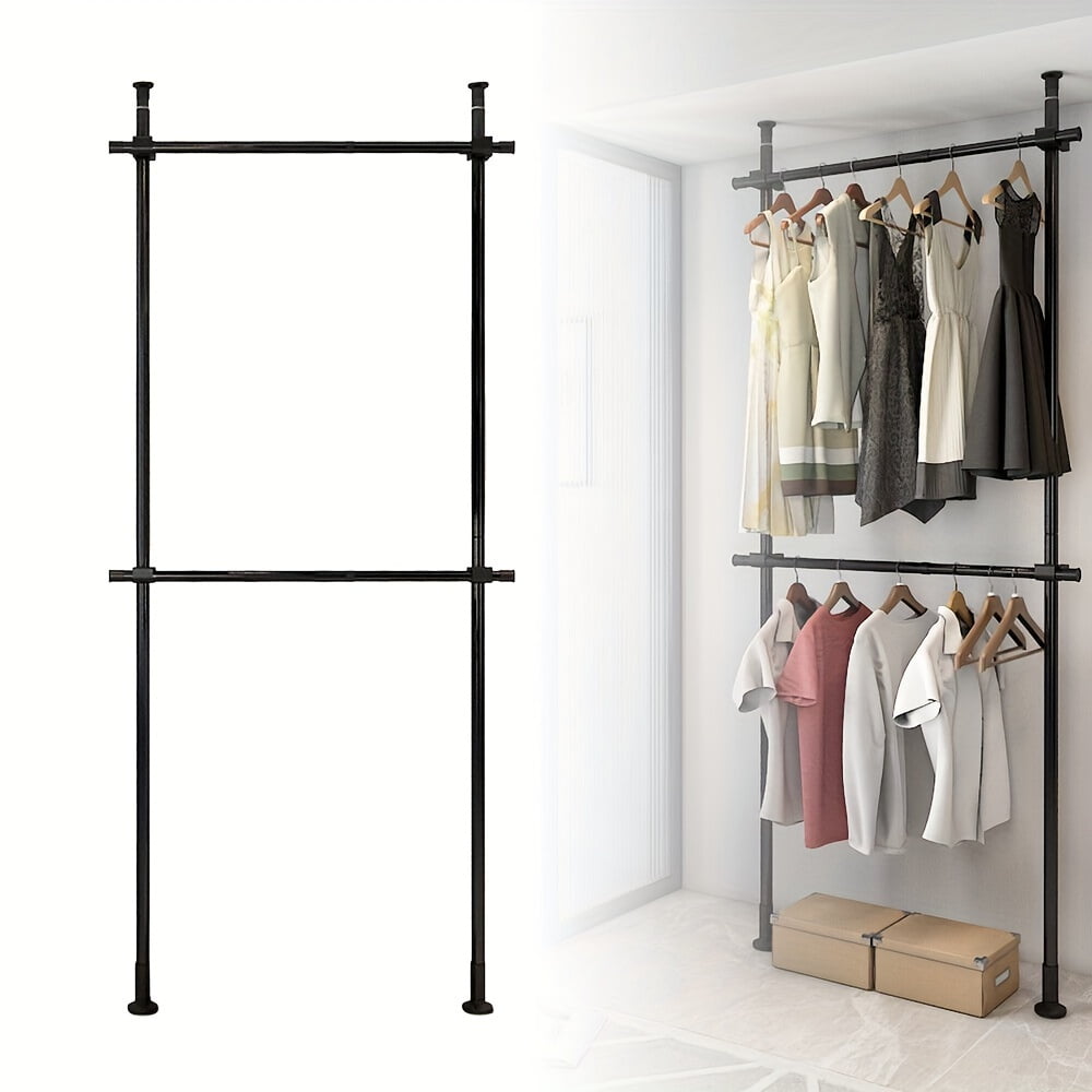 Ceiling And Floor Type Metal Closet Clothes Rack Clothes Storage ...