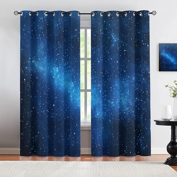 Ceiling Blackout Curtains For Girls Boys Home Decor, Blue Starry Sky ...
