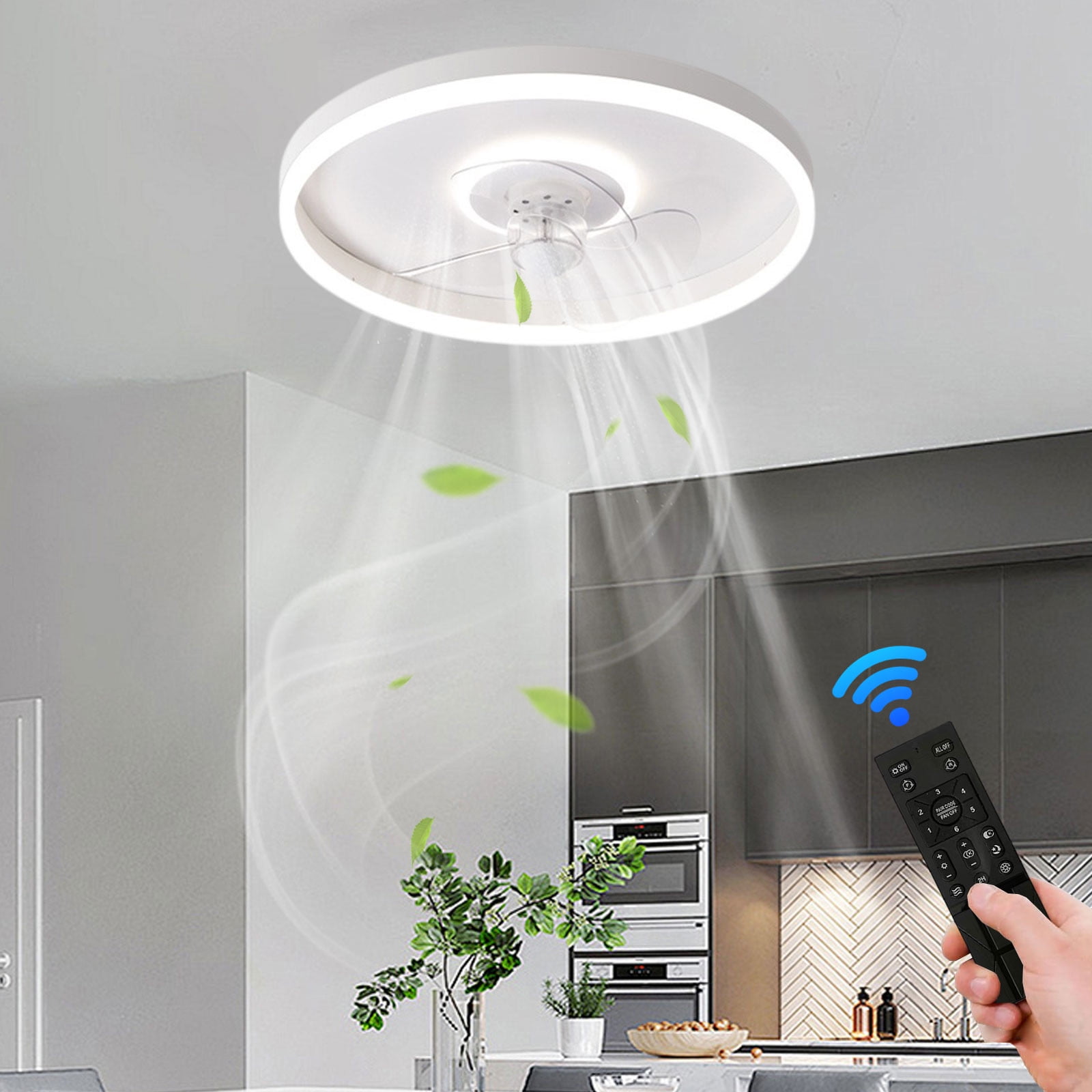 Ceiling Chandelier Fan Light Wind Speed Intelligent App And Remote ...