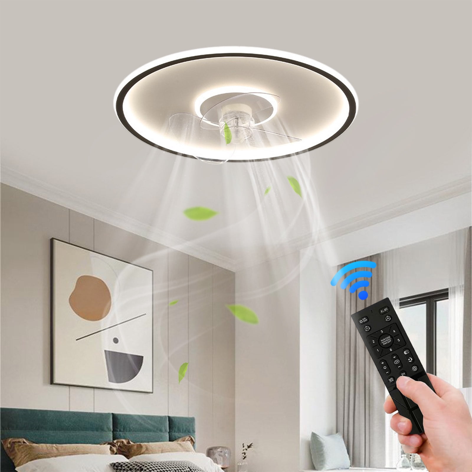 Ceiling Chandelier Fan Light Wind Speed Intelligent App And Remote ...
