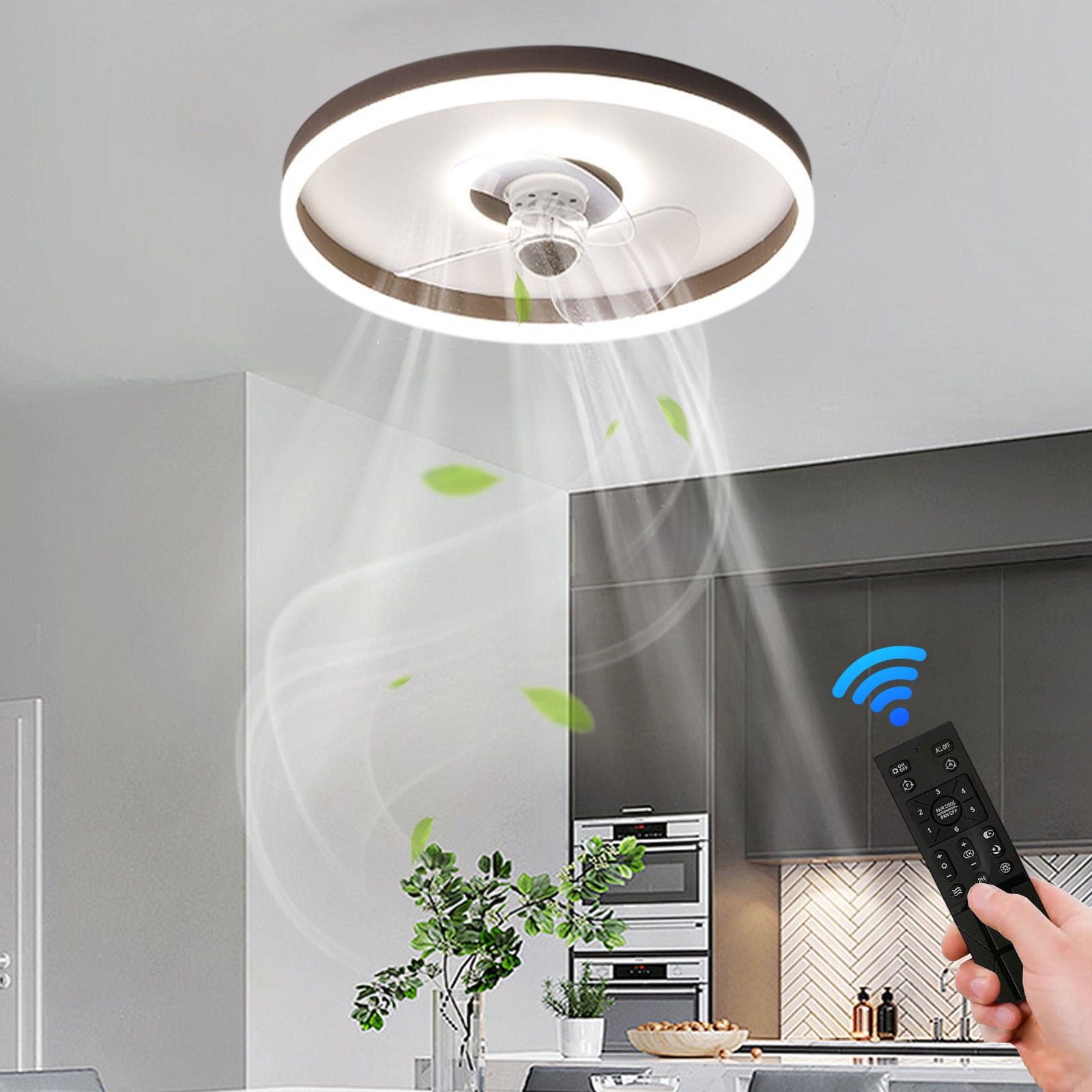 Ceiling Chandelier Fan Light Wind Speed Intelligent App And Remote ...