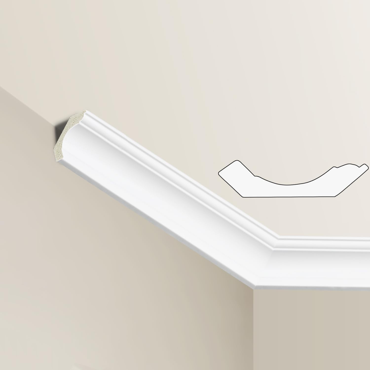 Ceiling Crown Molding Trim, 10 Pack High Impact Polystyrene Decorative ...