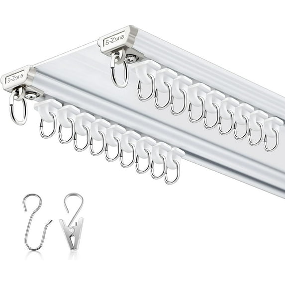 Ceiling Curtain Double Track Set Meter Double Curtain Track Ceiling ...