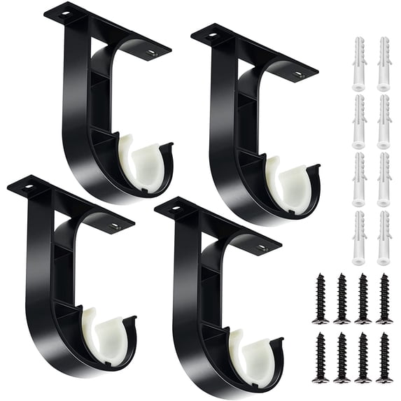 Ceiling Curtain Rod Bracket, 4 Pack Heavy Duty Curtain Rod Holders ...