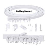 Flexible Ceiling Curtain Track, White Mount Rail with Hanging Kit ...