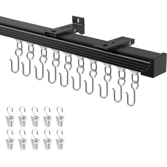 Ceiling Curtain Track 6–9 ft White - Heavy Duty Ceiling/Wall Mount ...