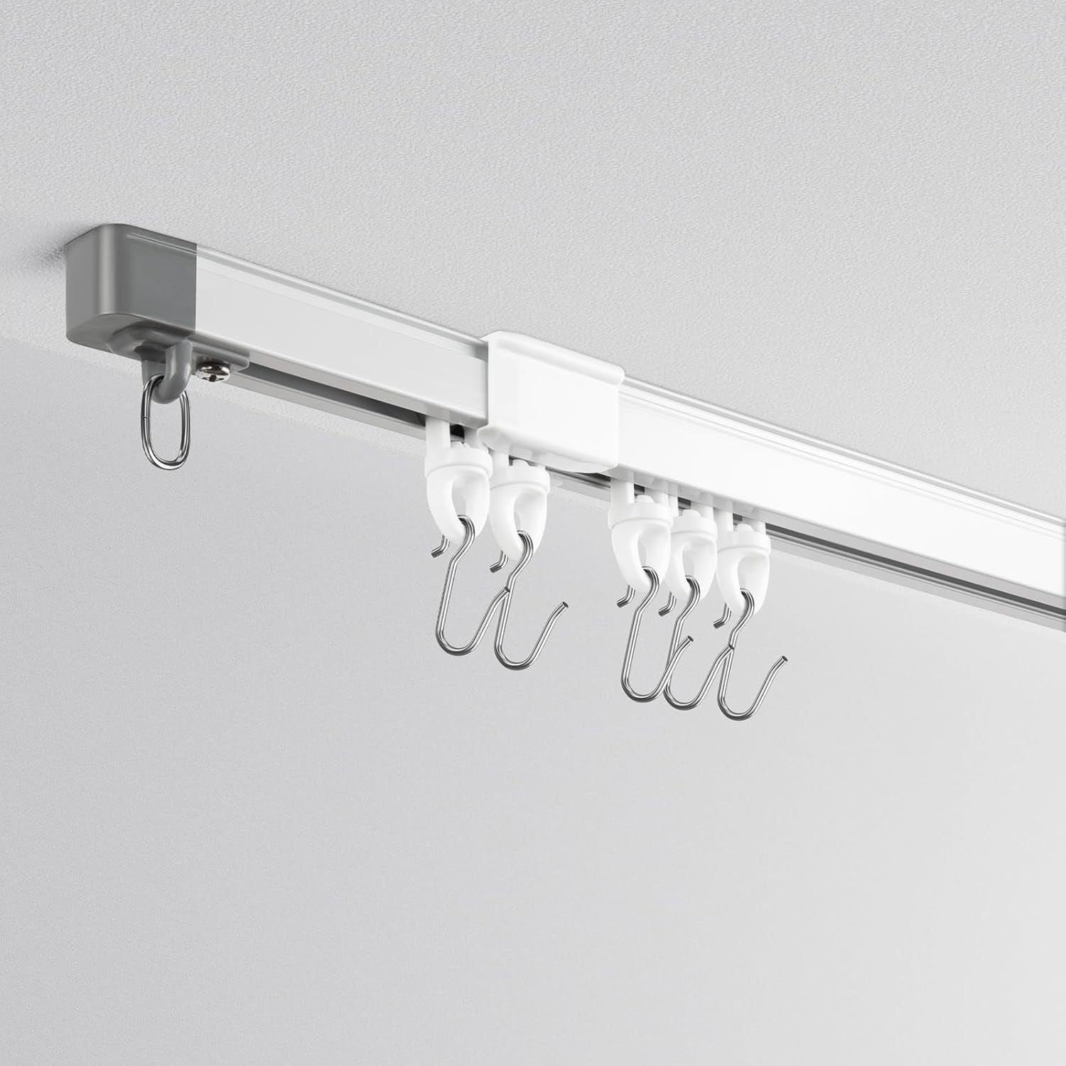 Ceiling Curtain Track,7.9-15.1ft Retractable Curtain Track Ceiling ...