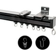 Black Ceiling Curtain Track Heavy Duty Mount, Room Divider Curtain Rail ...