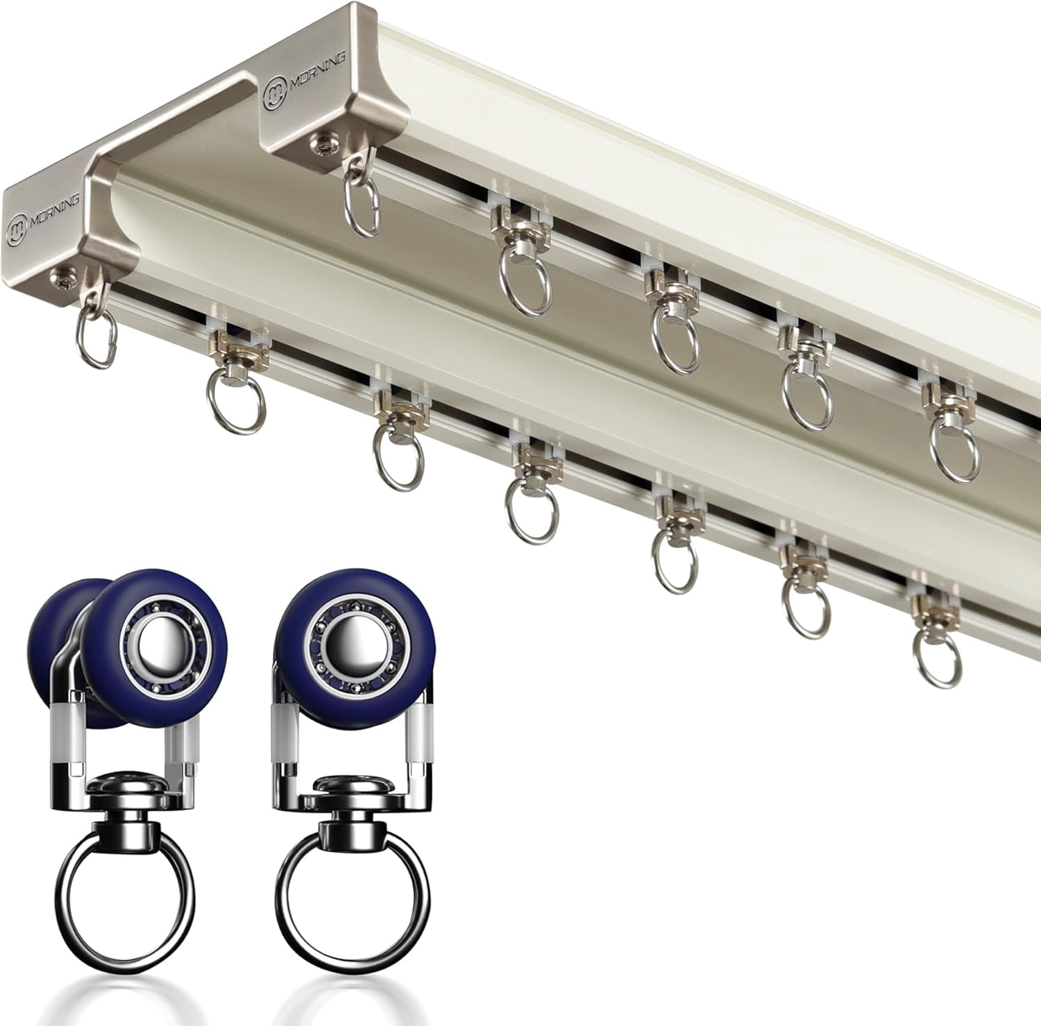 Ceiling Curtain Track - Double Rails System, Sliding Curtain Rail ...
