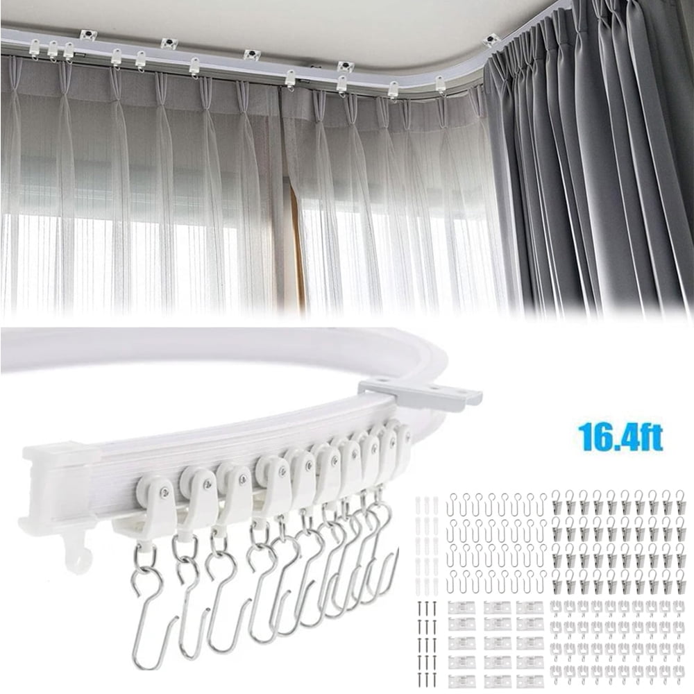 Ceiling Curtain Track Flexible Bendable Curtain Track 16.4 Ft Wall ...