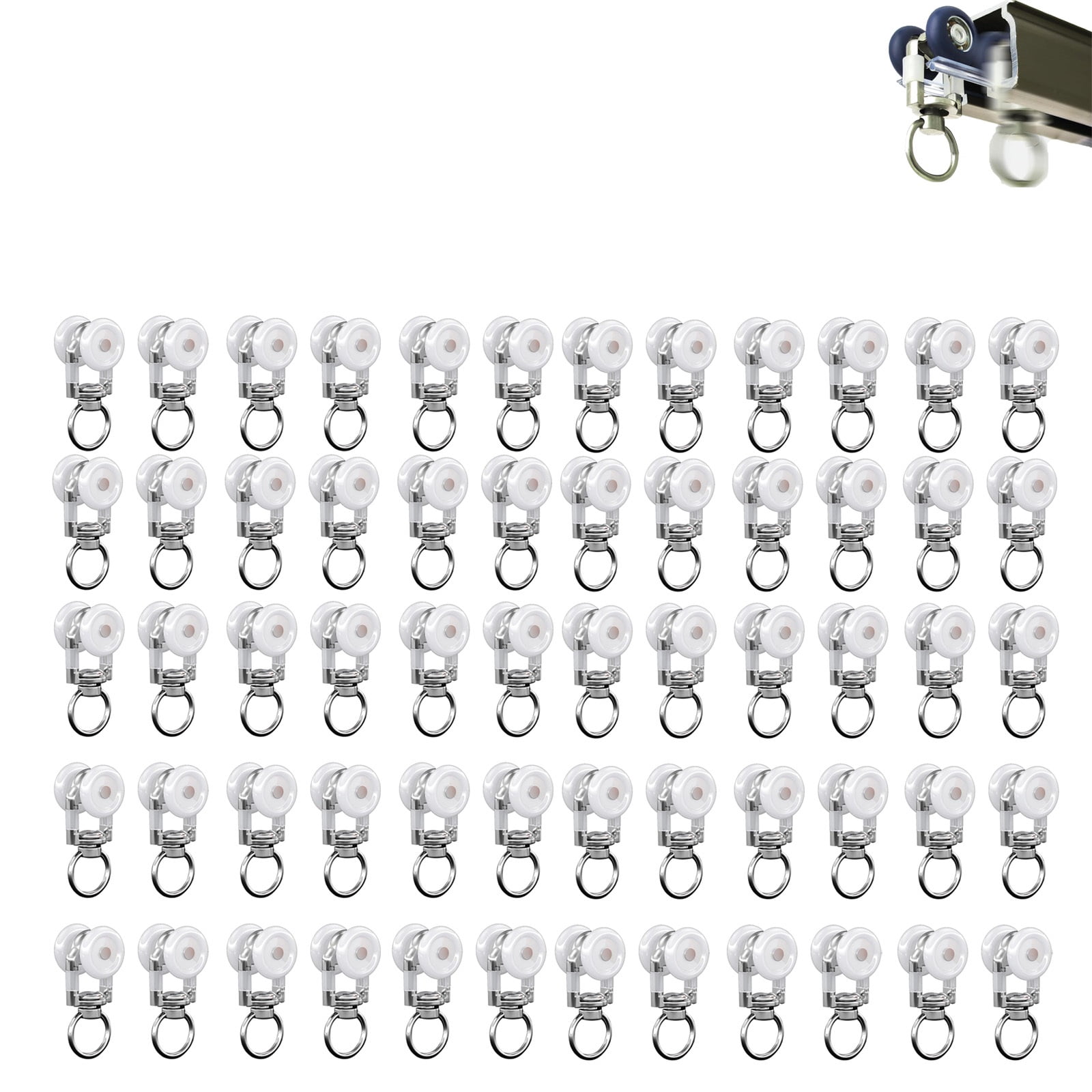 Ceiling Curtain Track Glider Hooks Silent Pulley Runners for Ceiling ...
