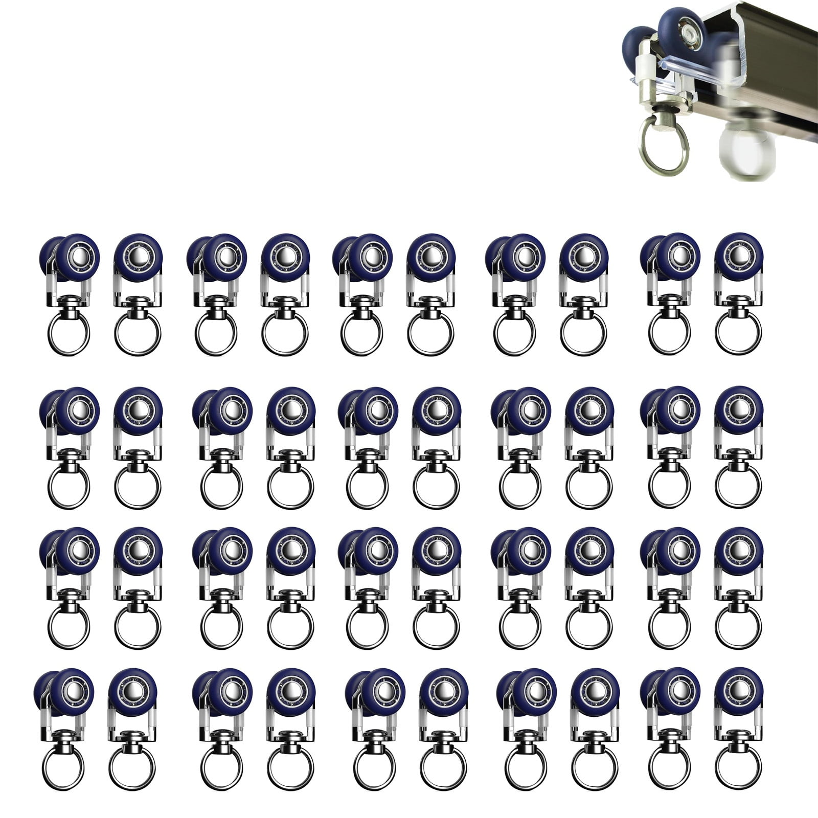 Ceiling Curtain Track Glider Hooks Silent Pulley Runners for Ceiling ...