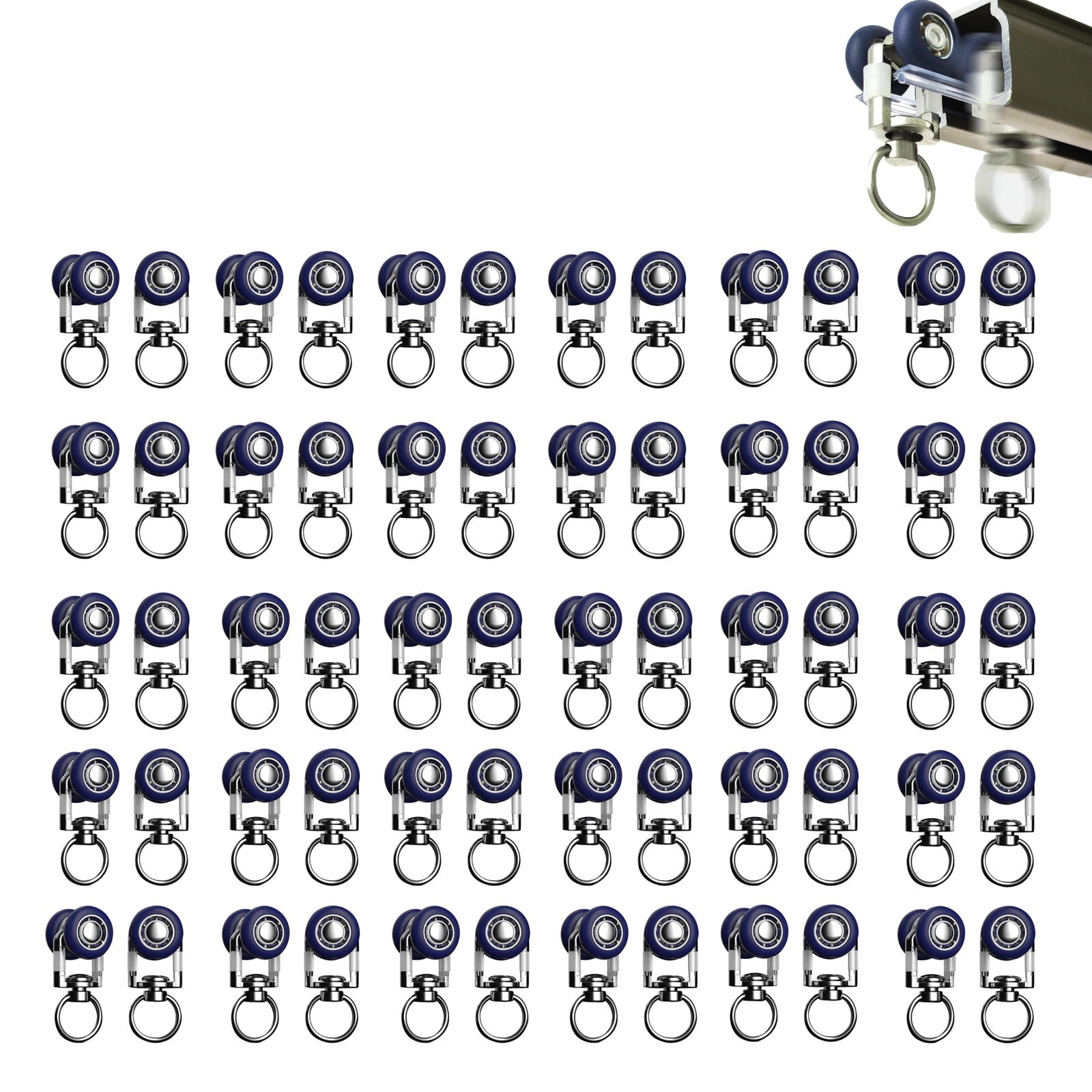 Ceiling Curtain Track Glider Hooks Silent Pulley Runners for Ceiling ...