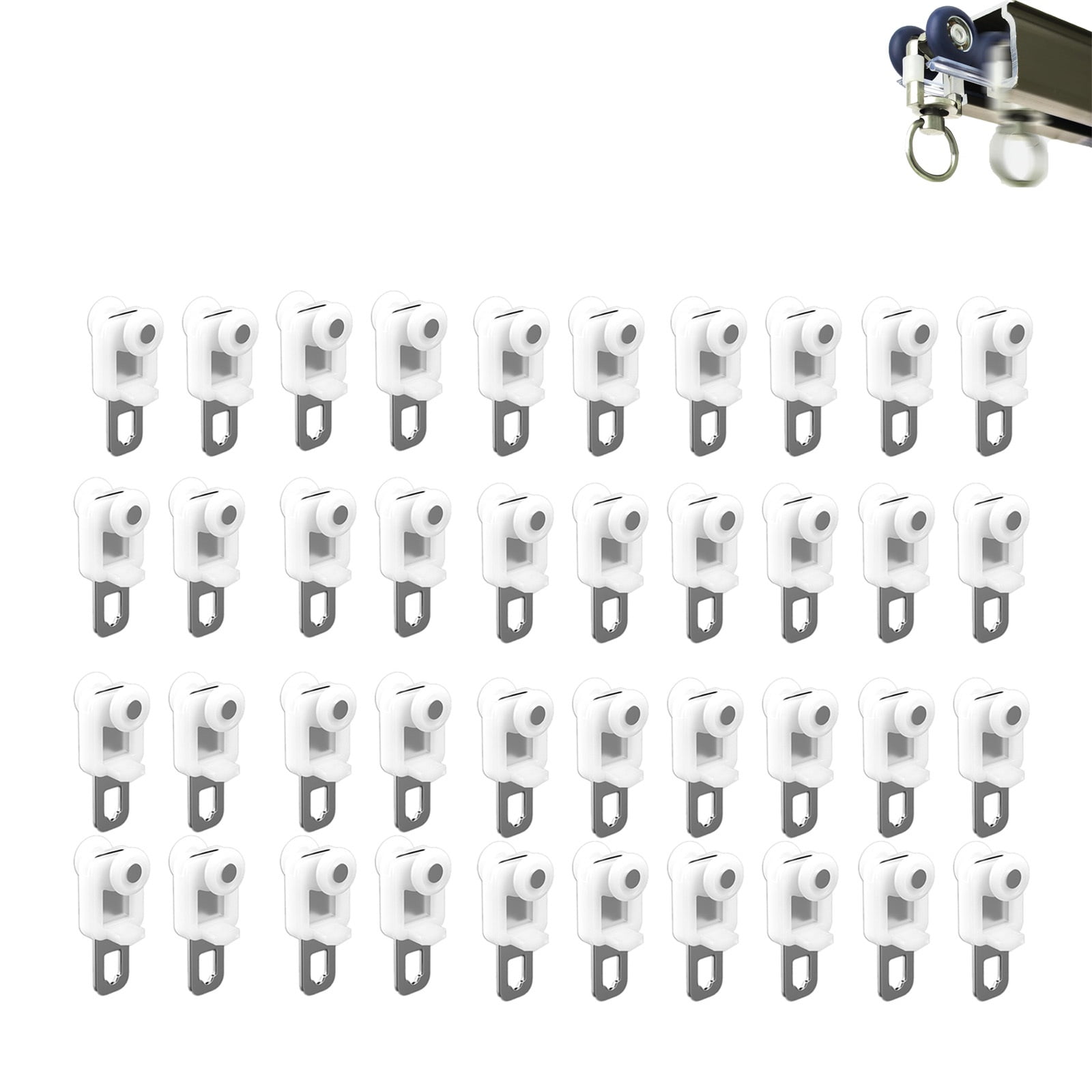 Ceiling Curtain Track Glider Hooks Silent Pulley Runners for Ceiling ...