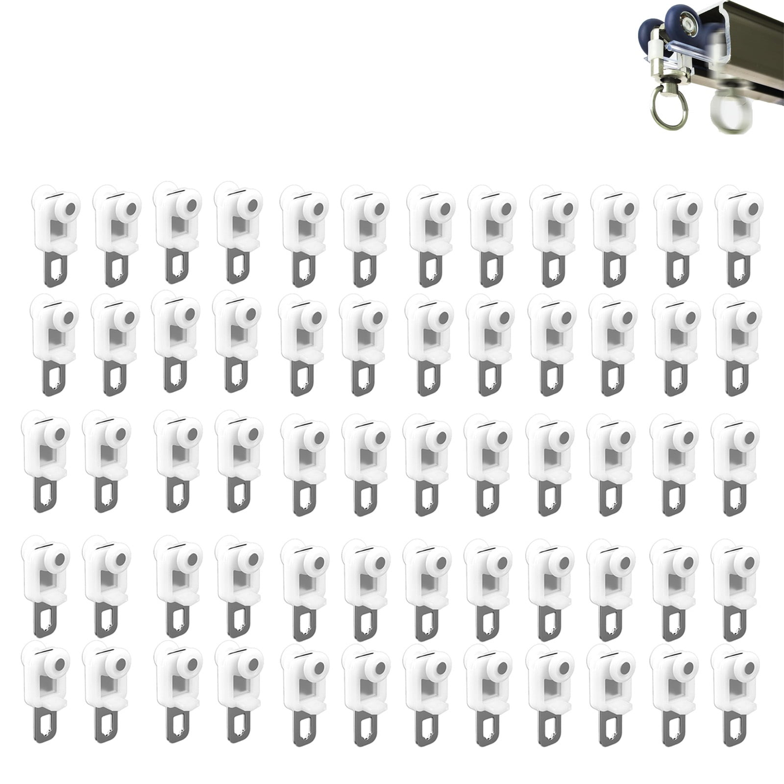 Ceiling Curtain Track Glider Hooks Silent Pulley Runners for Ceiling ...