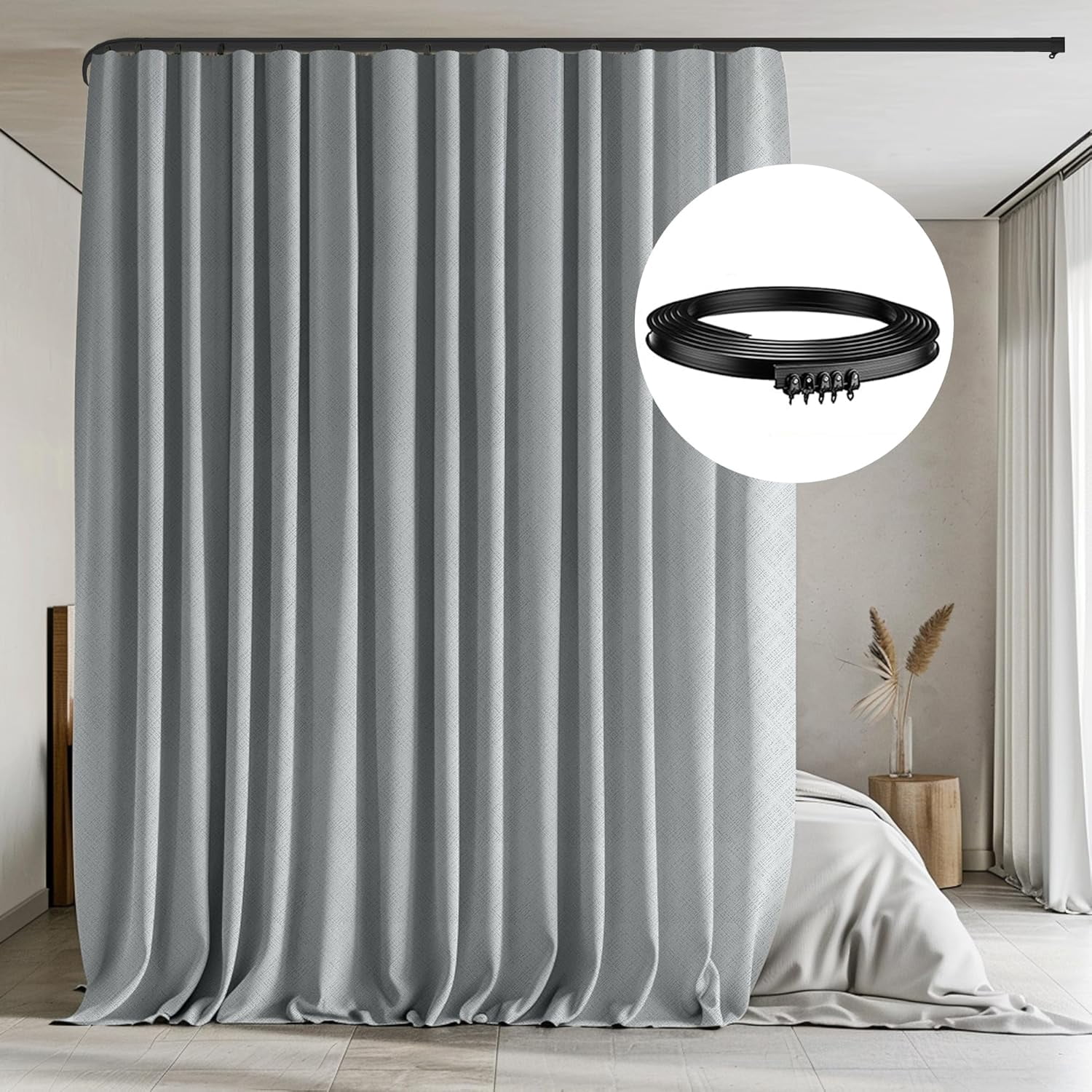 Ceiling Curtain Track Sets Room Divider Curtain Ceiling Track for ...